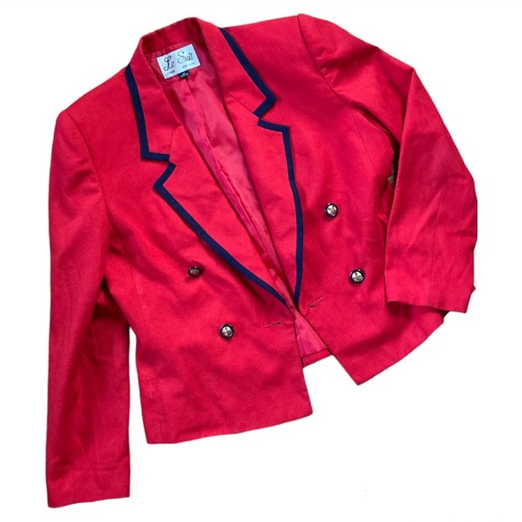 Le Suit | Jackets & Coats | Vintage Red Double Breasted Jacket With ...
